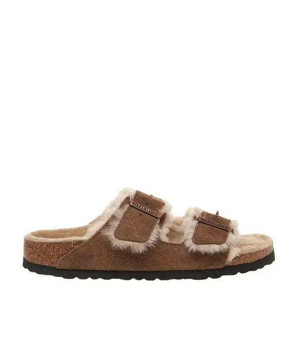 BIRKENSTOCK Arizona Shearling-lined Buckle-fastening Sandals - Brown