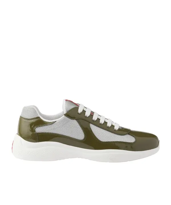 Prada Patent Leather And Technical Fabric America's Cup Sneakers