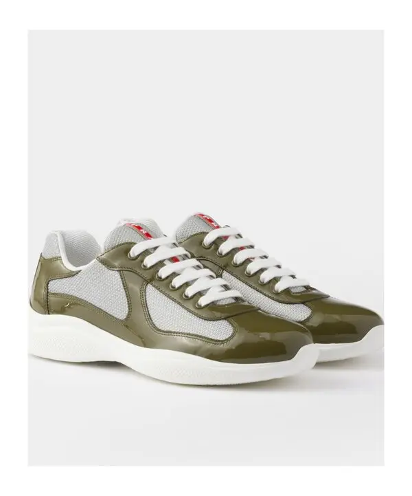 Prada Patent Leather And Technical Fabric America's Cup Sneakers