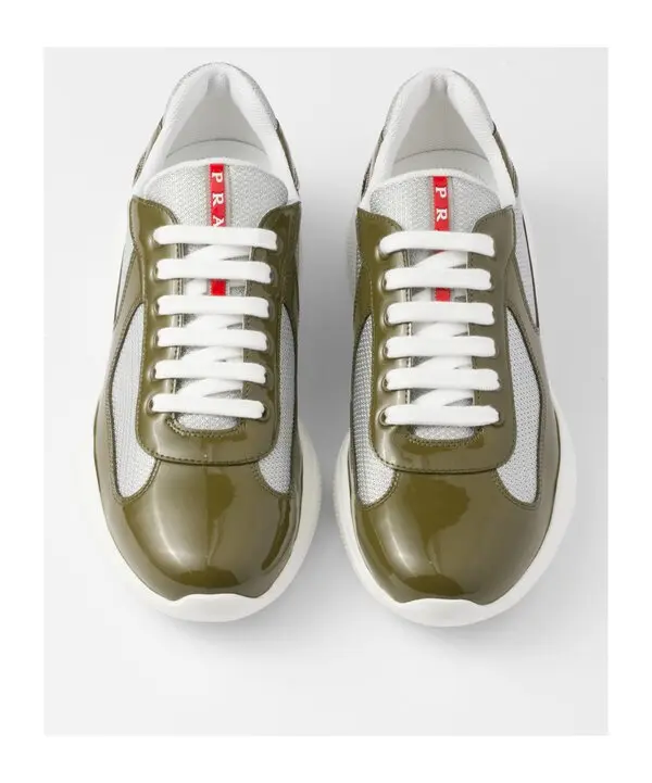 Prada Patent Leather And Technical Fabric America's Cup Sneakers