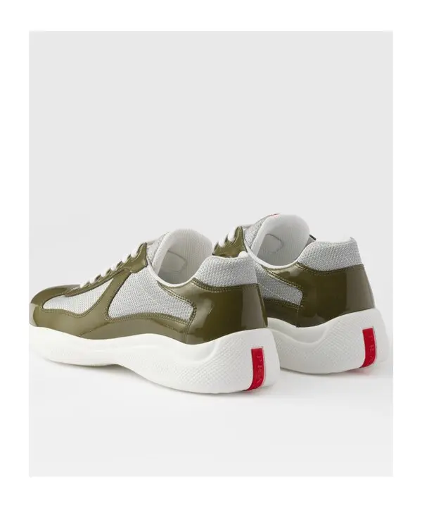 Prada Patent Leather And Technical Fabric America's Cup Sneakers