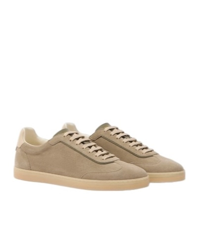Brunello Cucinelli Suede And Leather Trimmed Sneakers
