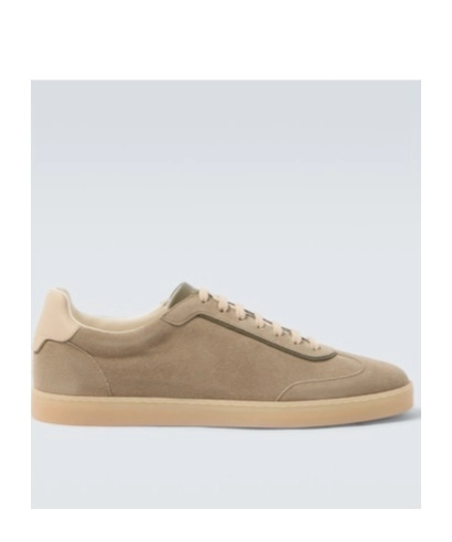 Brunello Cucinelli Suede And Leather Trimmed Sneakers