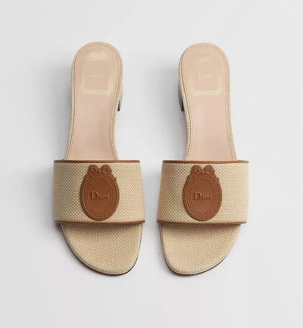 Dior Riviera Médaillon Heeled Slide Sandals
