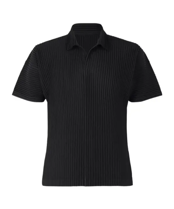 Issey Miyake Homme Plissé Pleated Short Sleeved T-shirt - Black