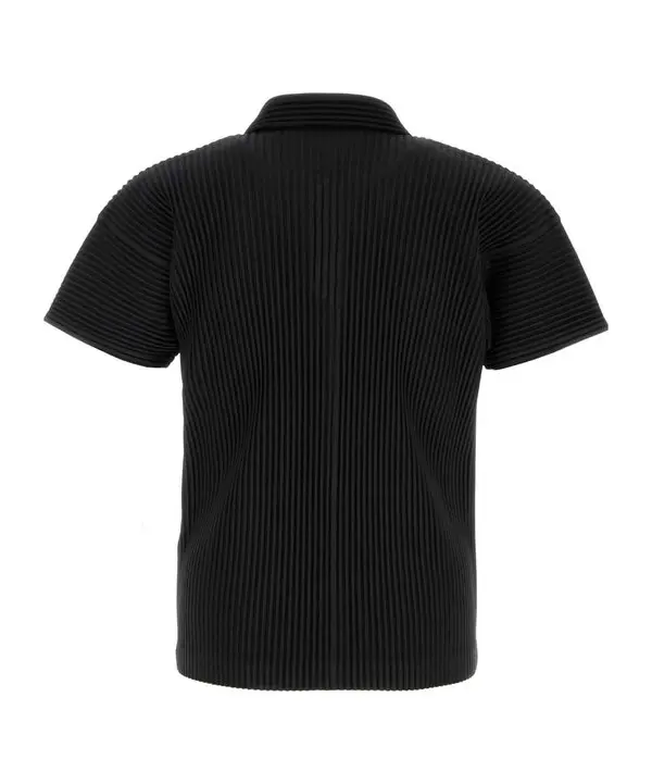 Issey Miyake Homme Plissé Pleated Short Sleeved T-shirt - Black