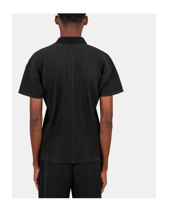 Issey Miyake Homme Plissé Pleated Short Sleeved T-shirt - Black