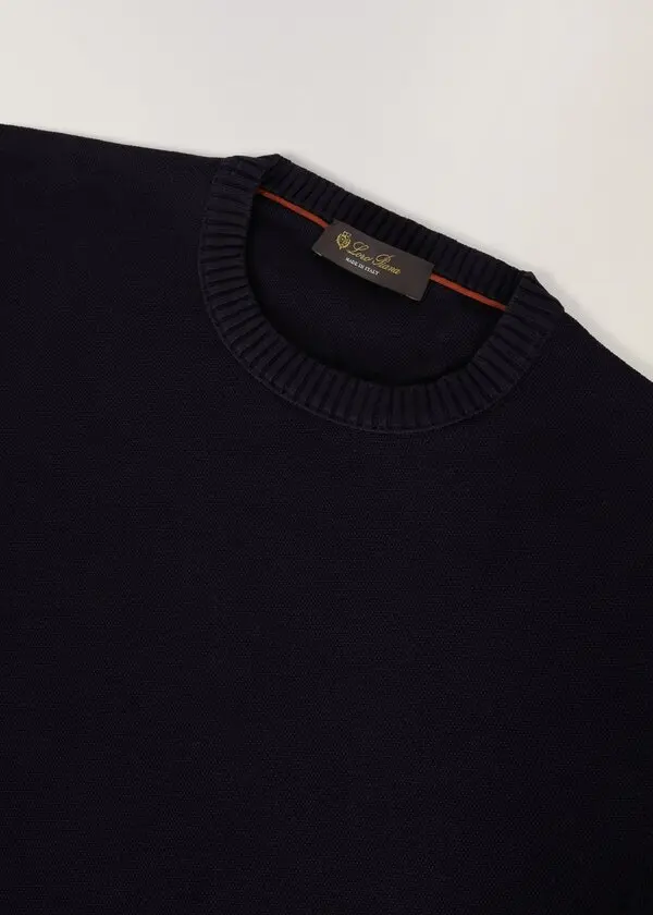 Loro Piana Walkery Knitted Round Collar Short Sleeves