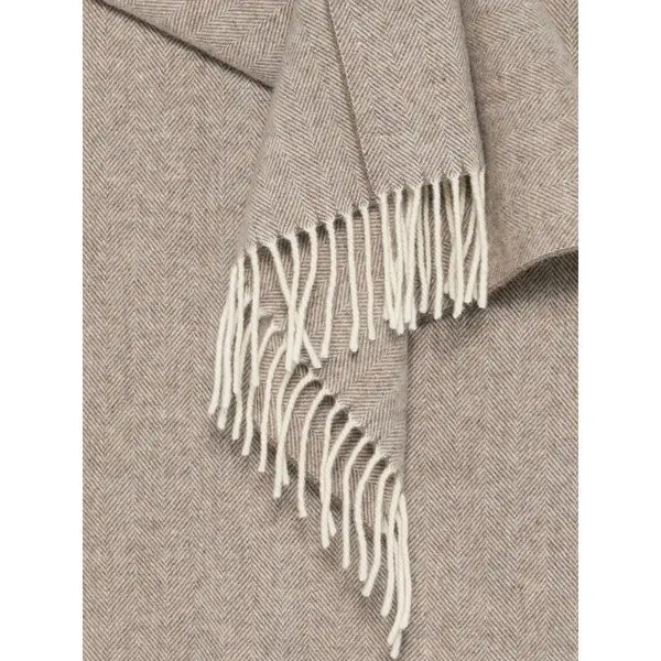 D'ANIELLO Herringbone-pattern Fringed Scarf