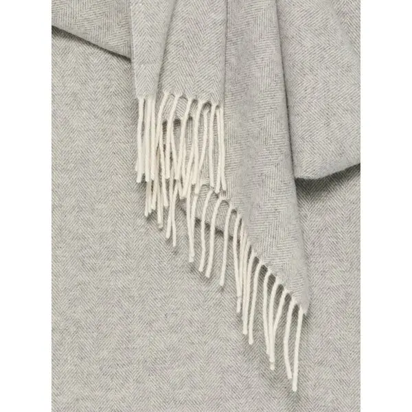 D'ANIELLO Herringbone-patterned Fringed Scarf