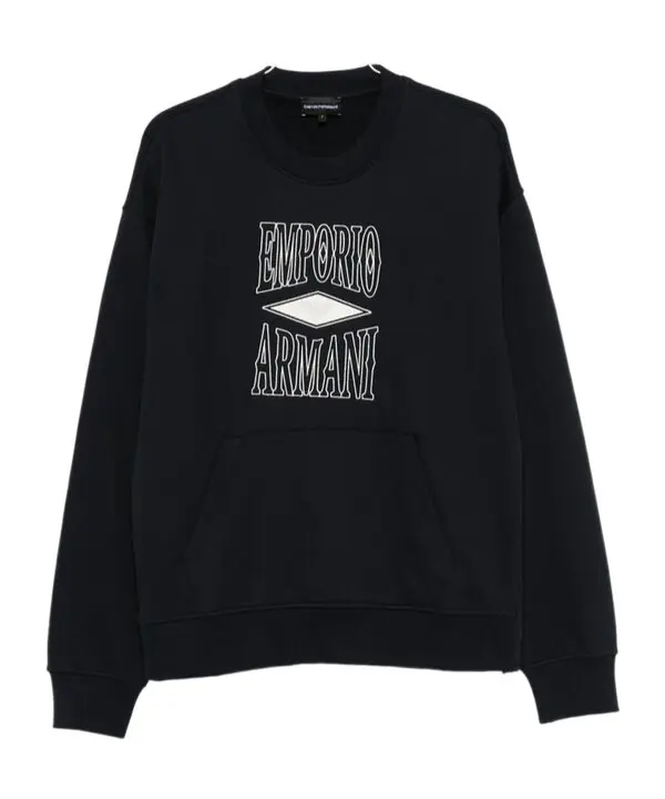 Emporio Armani Logo-embroidered Zip-slit Sweater