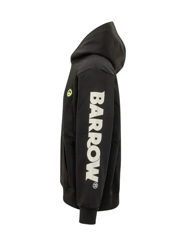BARROW Logo Print Hoodie - Black