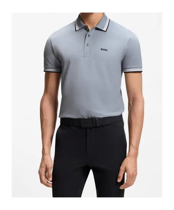 Hugo Boss Paddy Logo-embroidered Tipped Polo Shirt