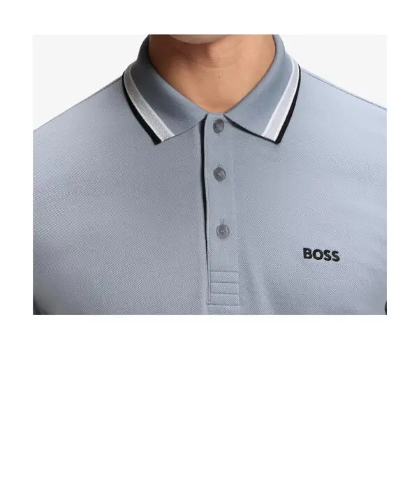 Hugo Boss Paddy Logo-embroidered Tipped Polo Shirt