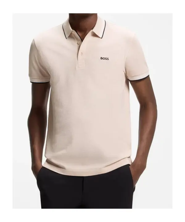 Hugo Boss Logo-embroidered Tipped Polo Shirt