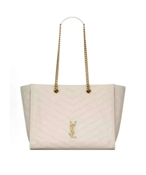 Saint Laurent Niki Chevron-quilted Tote Bag - White