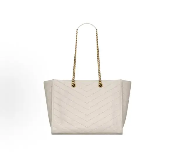 Saint Laurent Niki Chevron-quilted Tote Bag - White