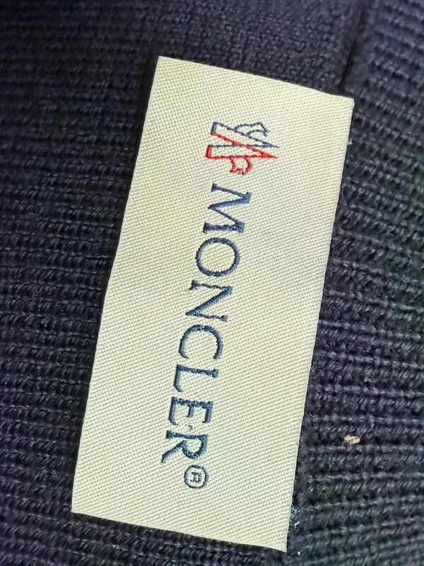 Moncler Navy Wool Quilted Panel Zip-up Cardigan