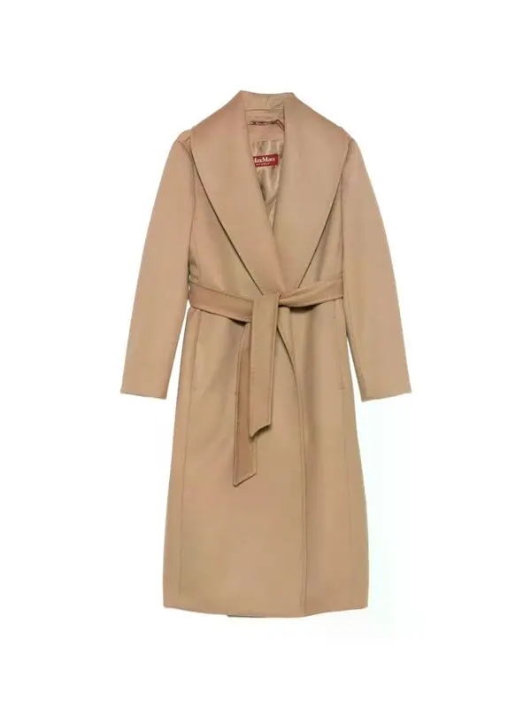 Max Mara Belted Shawl-collar Coat - Neutrals