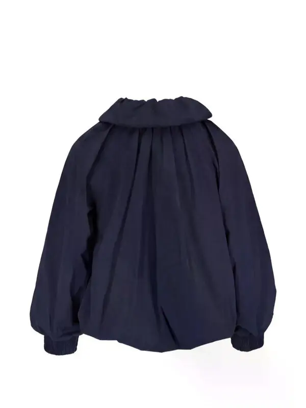 Veronica Beard Circe Gathered Neckline Balloon Sleeve Jacket - Blue