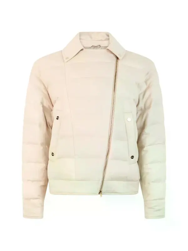 Herno Asymmetrical Zip Puffer Jacket - Neutrals