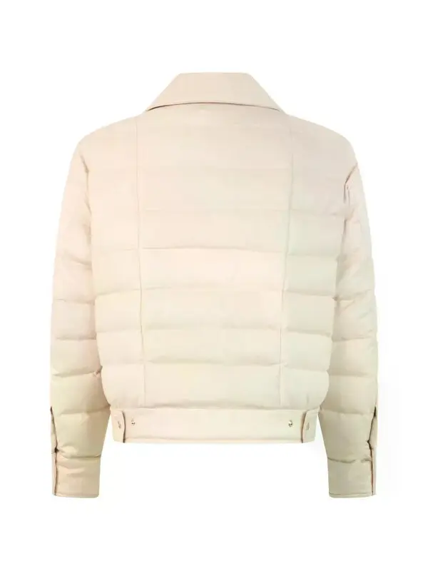 Herno Asymmetrical Zip Puffer Jacket - Neutrals