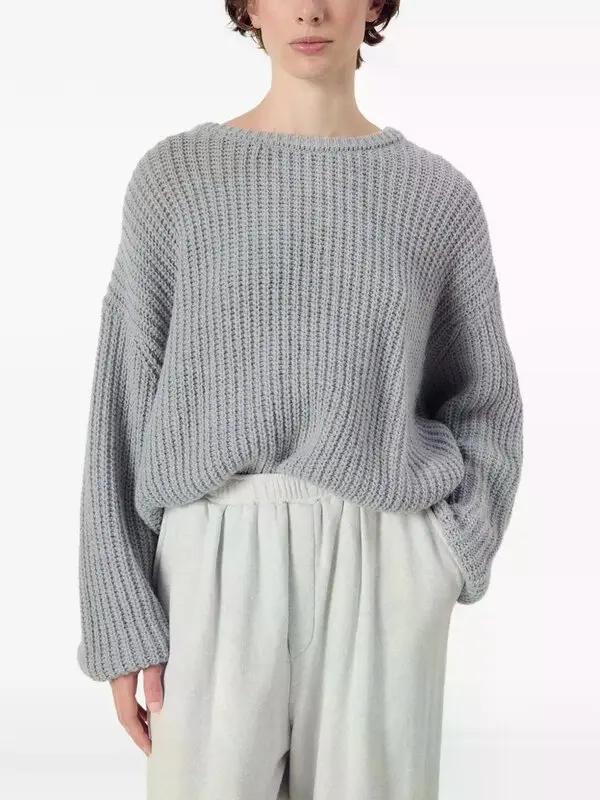 American Vintage Cyrow Ribbed Knit Sweater - Grey