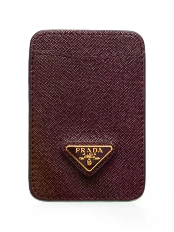 Prada Saffiano-leather Card Holder - Purple