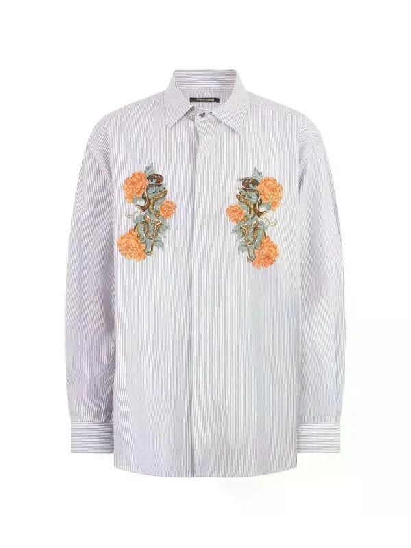 Roberto Cavalli Embroidered-detail Stripe Shirt