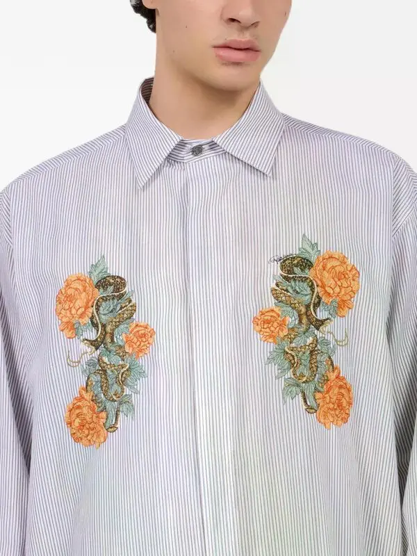 Roberto Cavalli Embroidered-detail Stripe Shirt