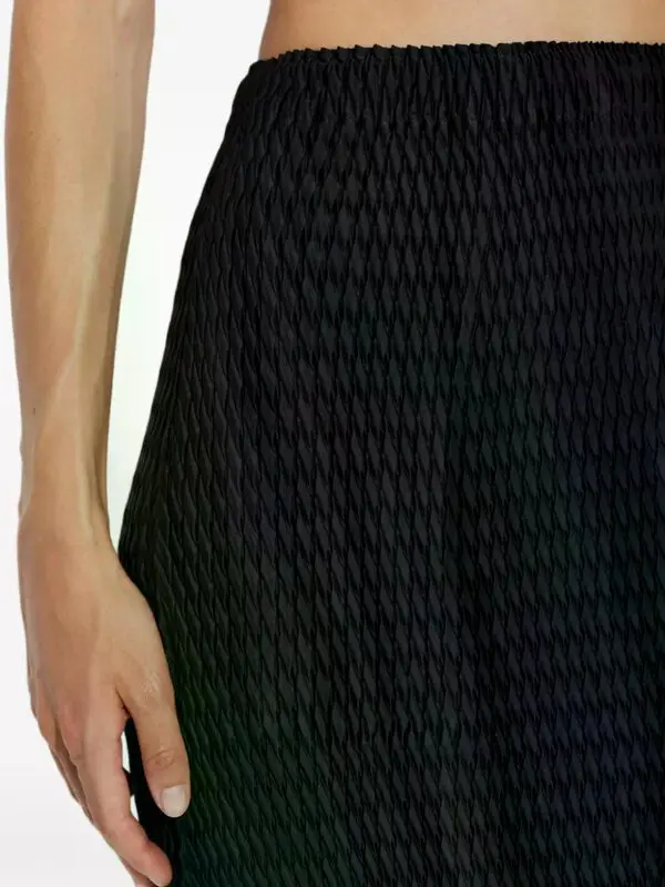 Issey Miyake Pleated Effect Side Slit Midi Skirt