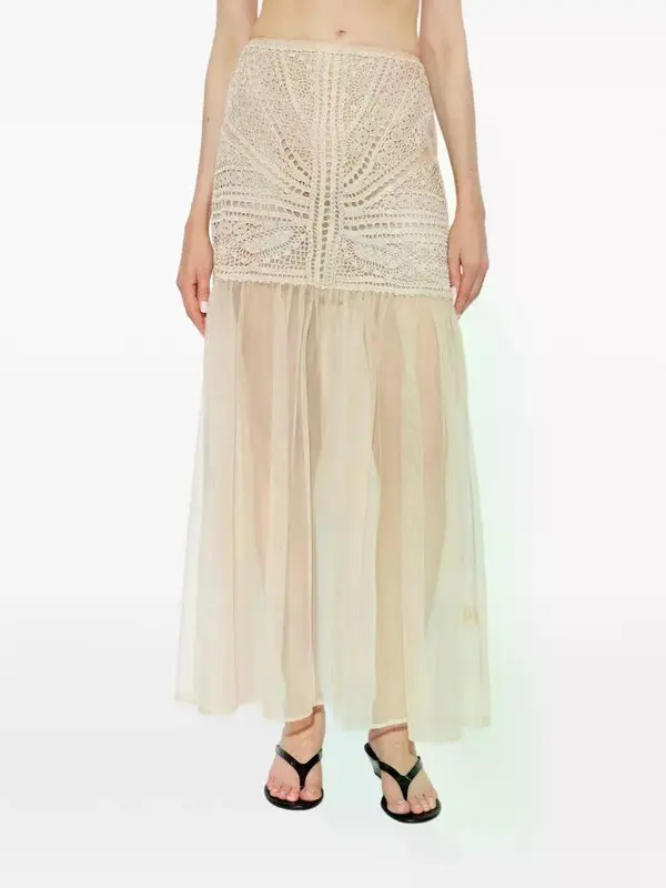 Ulla Johnson Crochet-knit Tulle Maxi Skirt