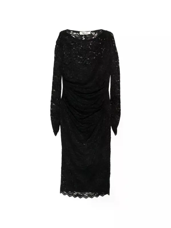 Diane Von Furstenberg Darrius Long-sleeve Lace Mini Dress - Black