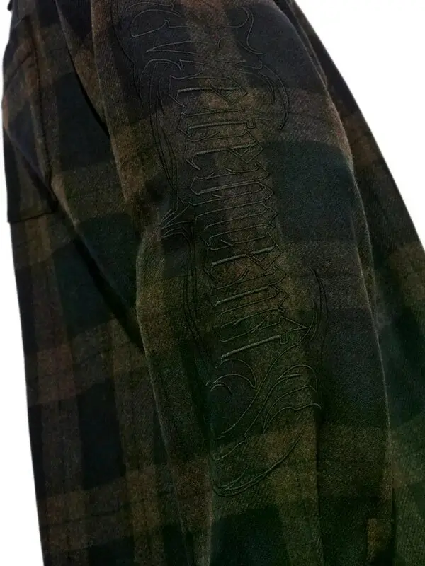 Vetements Check-pattern Embroidered-sleeve Shirt