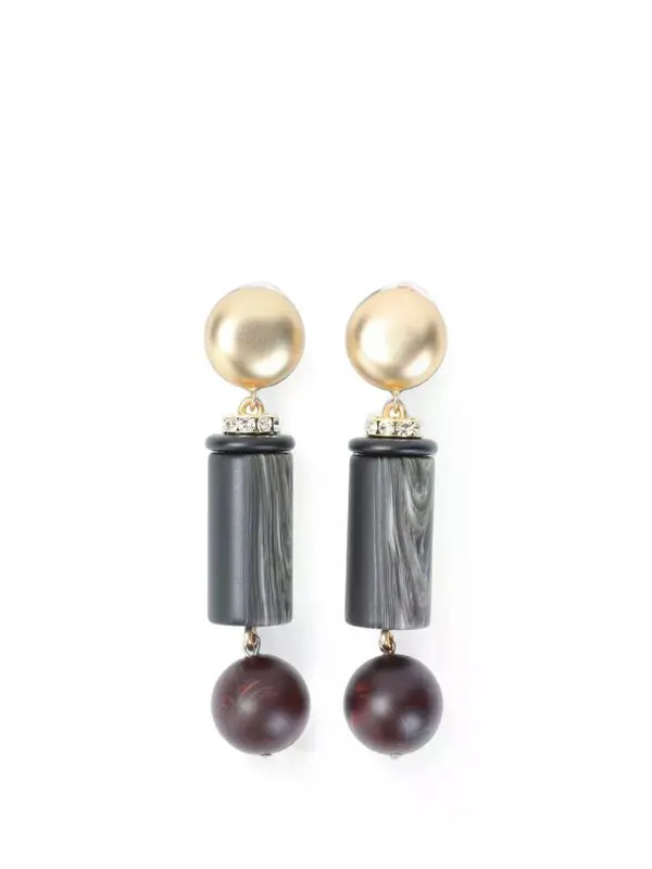 Giorgio Armani Crystal-embellished Drop Earrings - Gold
