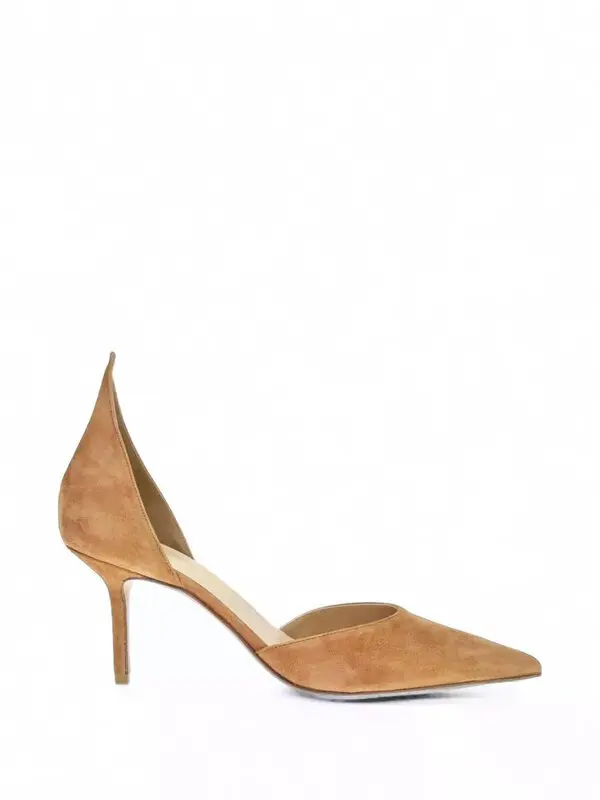 FRANCESCO RUSSO Flame Pointed-toe D'orsay Pumps - Brown