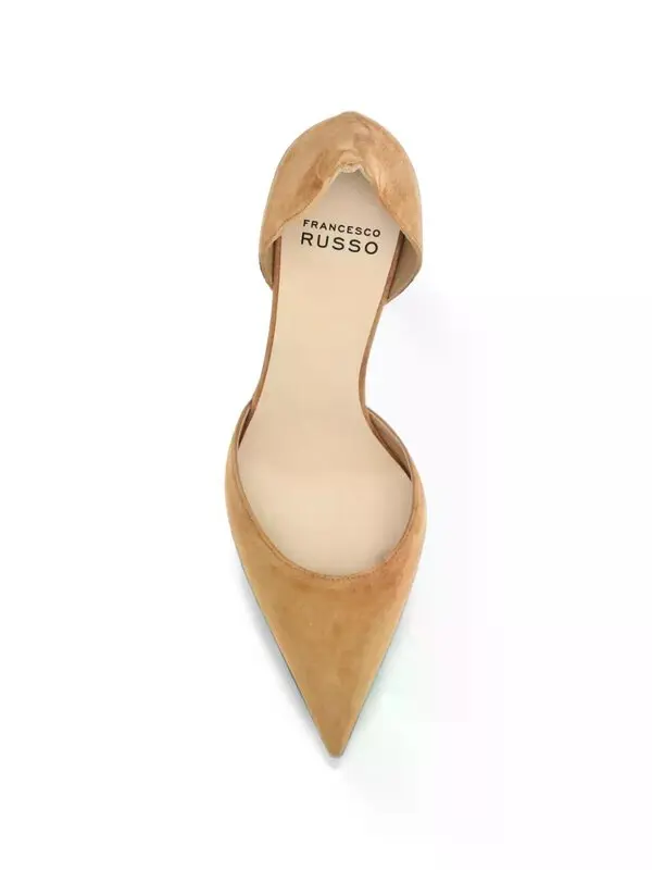 FRANCESCO RUSSO Flame Pointed-toe D'orsay Pumps - Brown