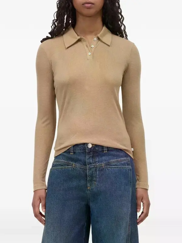 Closed Long-sleeve Polo Top