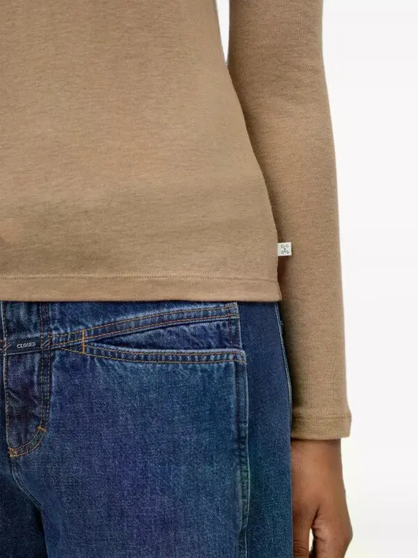 Closed Long-sleeve Polo Top