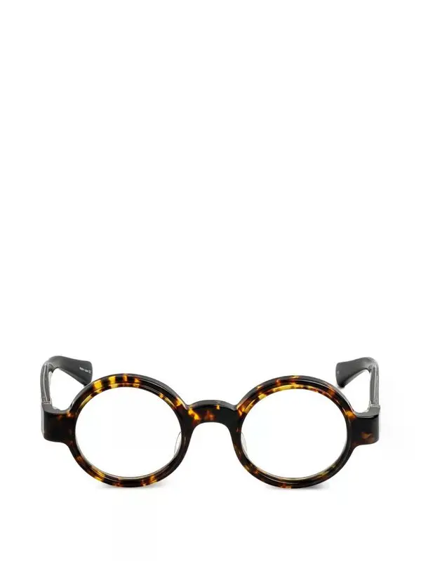 Matsuda Tortoiseshell Effect Round Frame Eyeglasses - Brown