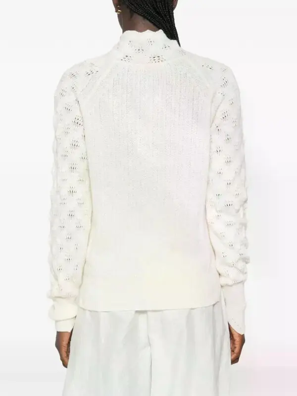 Ermanno Scervino Pointelle-knit High-neck Sweater