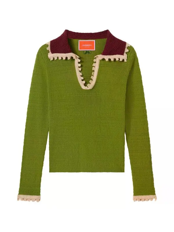 La DoubleJ Picket Polo Jumper - Green