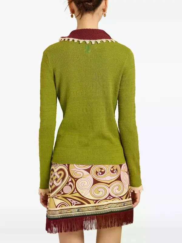 La DoubleJ Picket Polo Jumper - Green