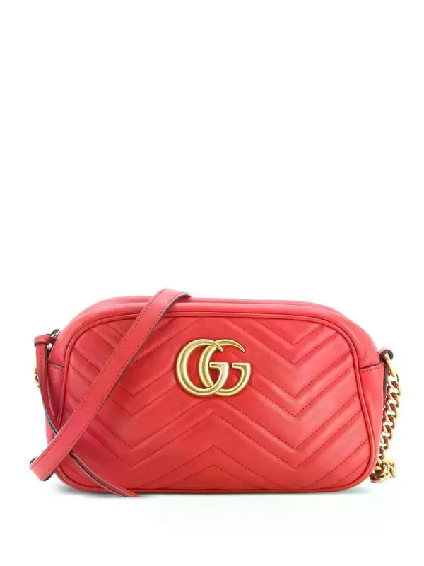 Gucci Matelassé Leather Small Shoulder Bag - Red