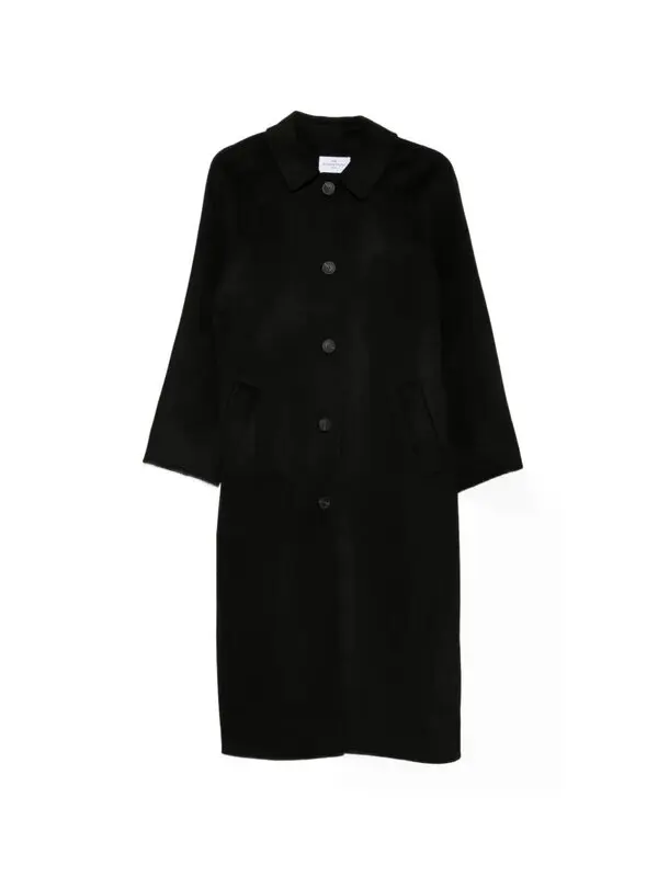 THE DYNAMIS STUDIO Raglan-sleeve Button-down Coat - Black