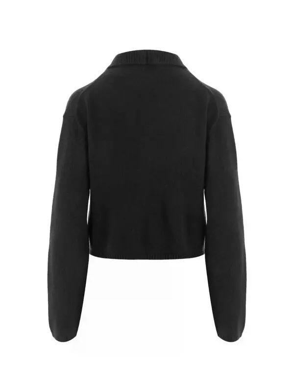 ALLUDE Zip-up Collared Cardigan