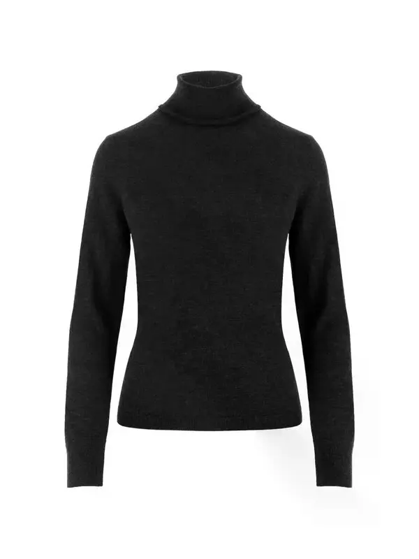 ALLUDE Roll Neck Wool Fine-knit Top