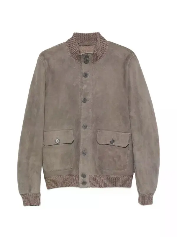 SALVATORE SANTORO Suede Bomber Jacket