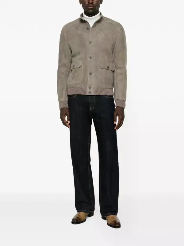 SALVATORE SANTORO Suede Bomber Jacket