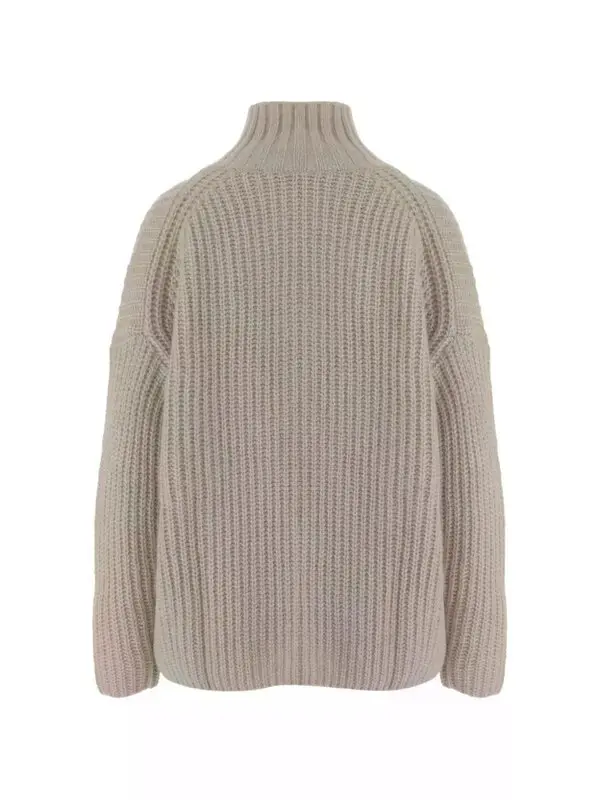 ALLUDE Ribbed Knit Turtleneck Sweater